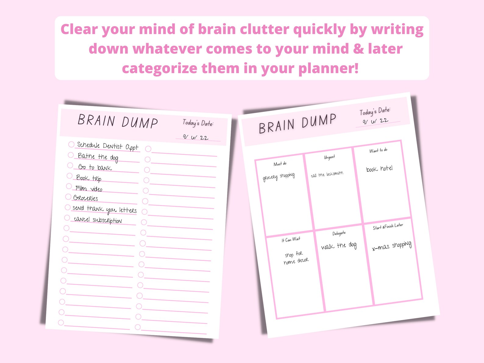 ADHD Planner, Brain Dump, Productivity Planner, to Do List Printable ...