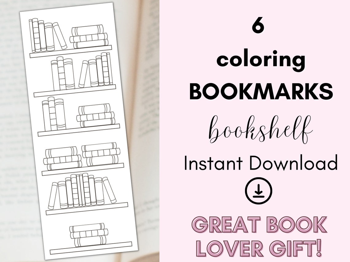 Printable Bookmarks Coloring Template Printable Bookmarks to - Etsy