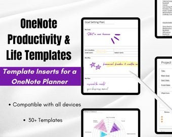 Productivity Planner & Life Planner Onenote Templates Pack, One Note ...