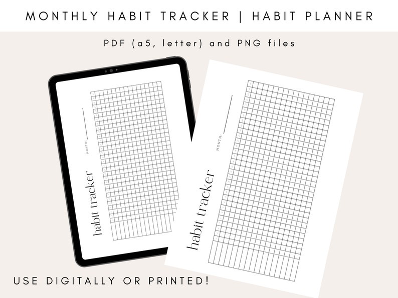 Monthly Habit Tracker Printable Landscape Habit Tracker - Etsy