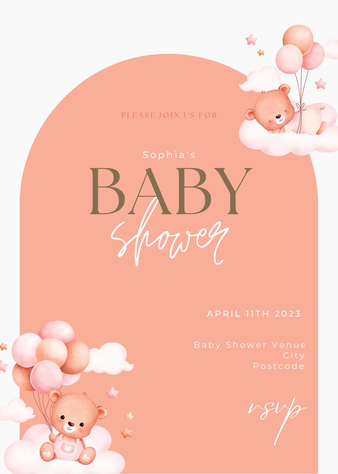 Tilly Teddy Bear Baby Girl Baby Shower Welcome Sign - Etsy