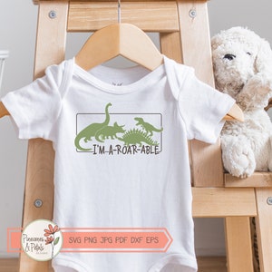 Dinosaur SVG, I'm A-roar-able, Dinosaur PNG, SVG for Kids T-shirt ...