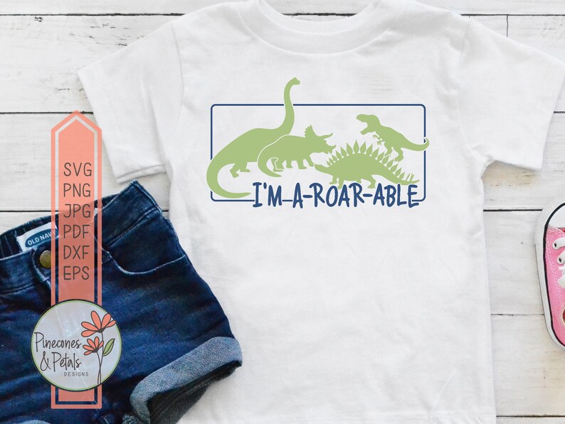 Dinosaur SVG I'm A-roar-able Dinosaur PNG SVG for Kids - Etsy