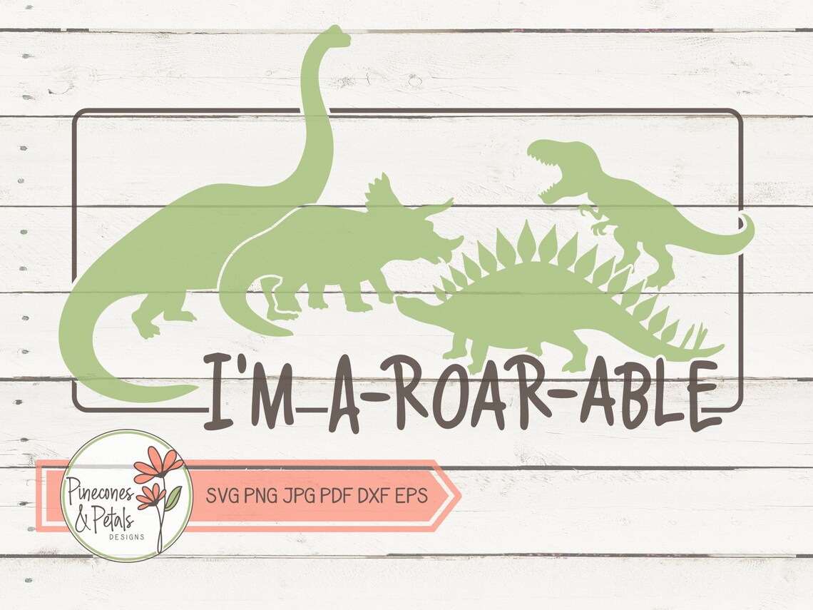 Dinosaur SVG I'm A-roar-able Dinosaur PNG SVG for Kids - Etsy