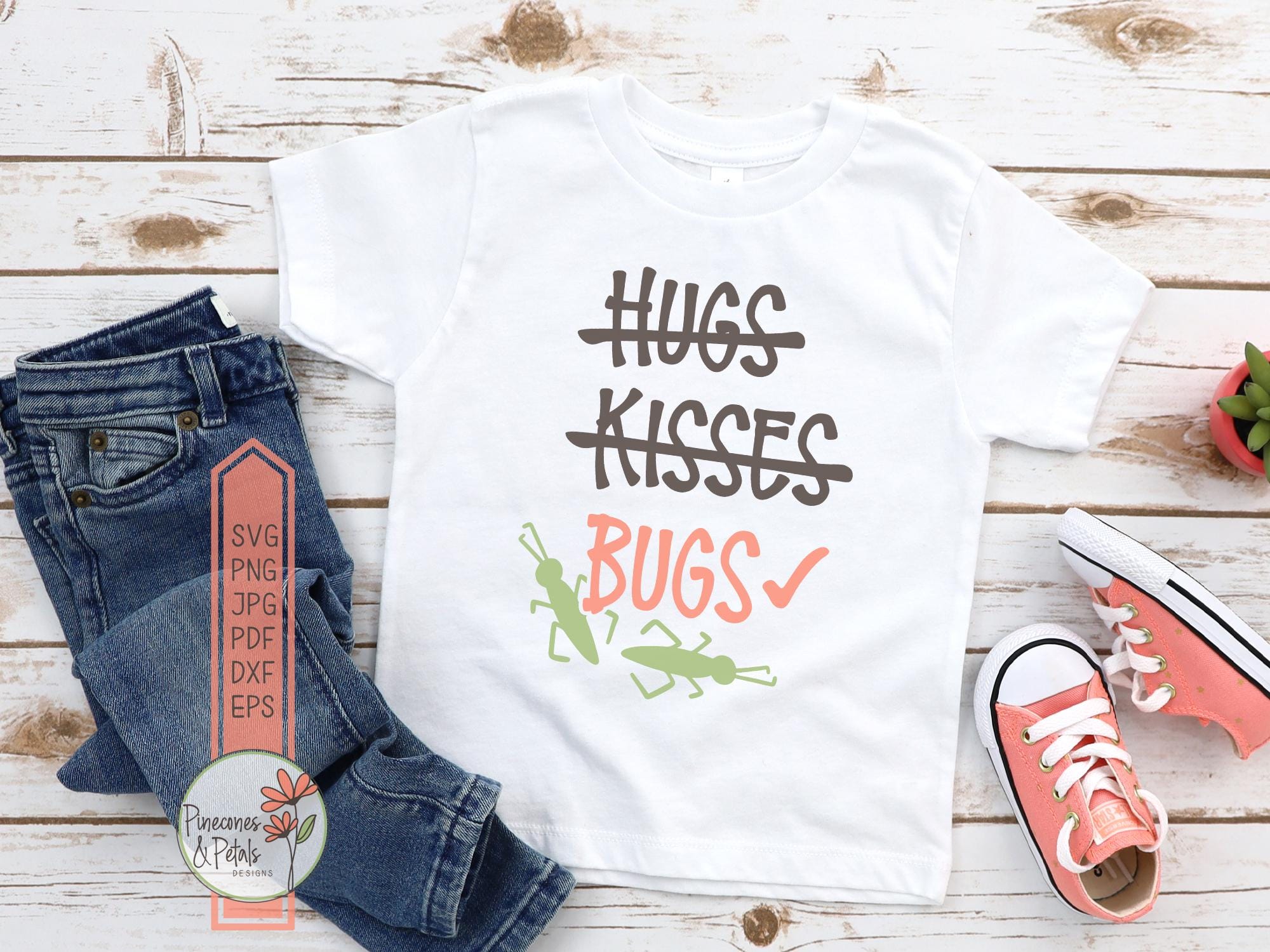Hugs Kisses Bugs SVG, Kids Valentine's Day Digital Design for T-shirt ...