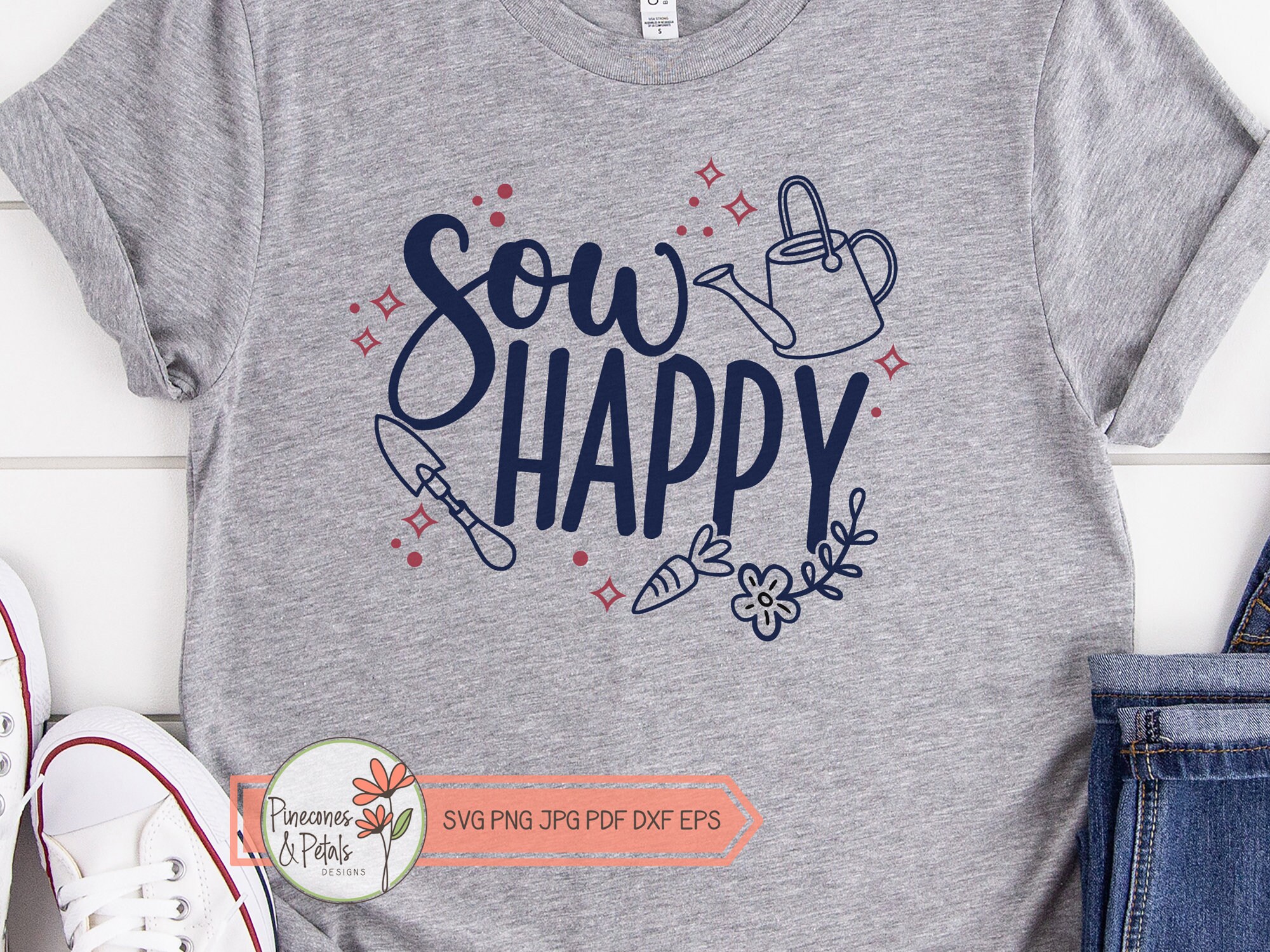 Sow Happy SVG, Gardening T-shirt Design, Gardening SVG, Mug Shirt ...