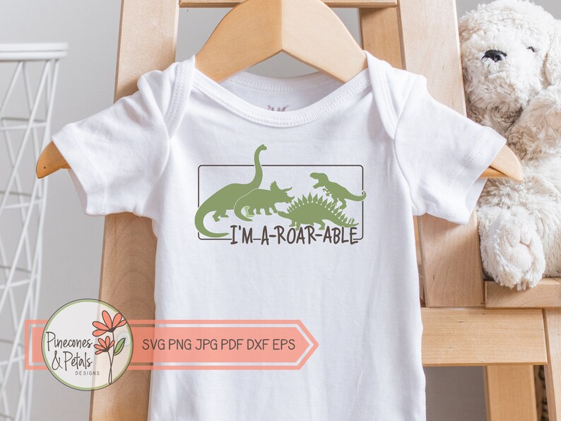 Dinosaur SVG I'm A-roar-able Dinosaur PNG SVG for Kids - Etsy