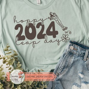 Hoppy Leap Day 2024 SVG, T-shirt Design for Girls Women, Instant ...