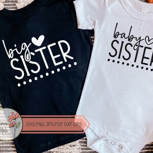 Baby Little Big Sister Brother SVG, T-shirt Design for Siblings ...