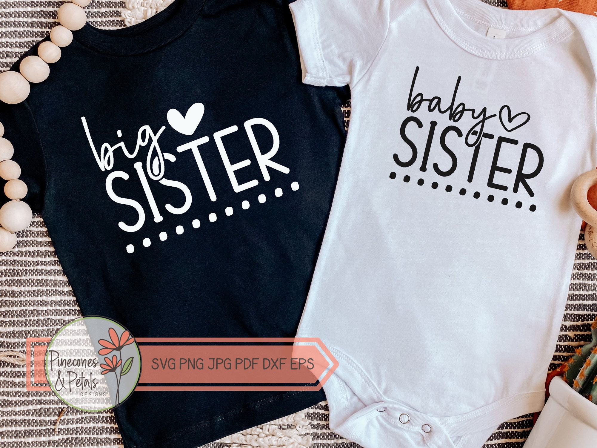 Baby Little Big Sister Brother SVG, T-shirt Design for Siblings ...