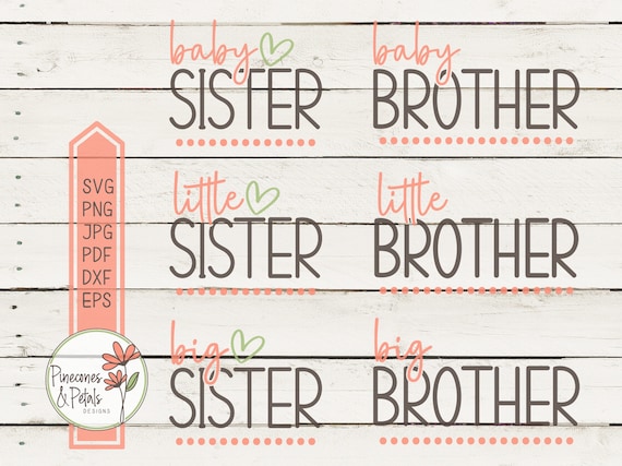Baby Little Big Sister Brother SVG T-shirt Design for - Etsy