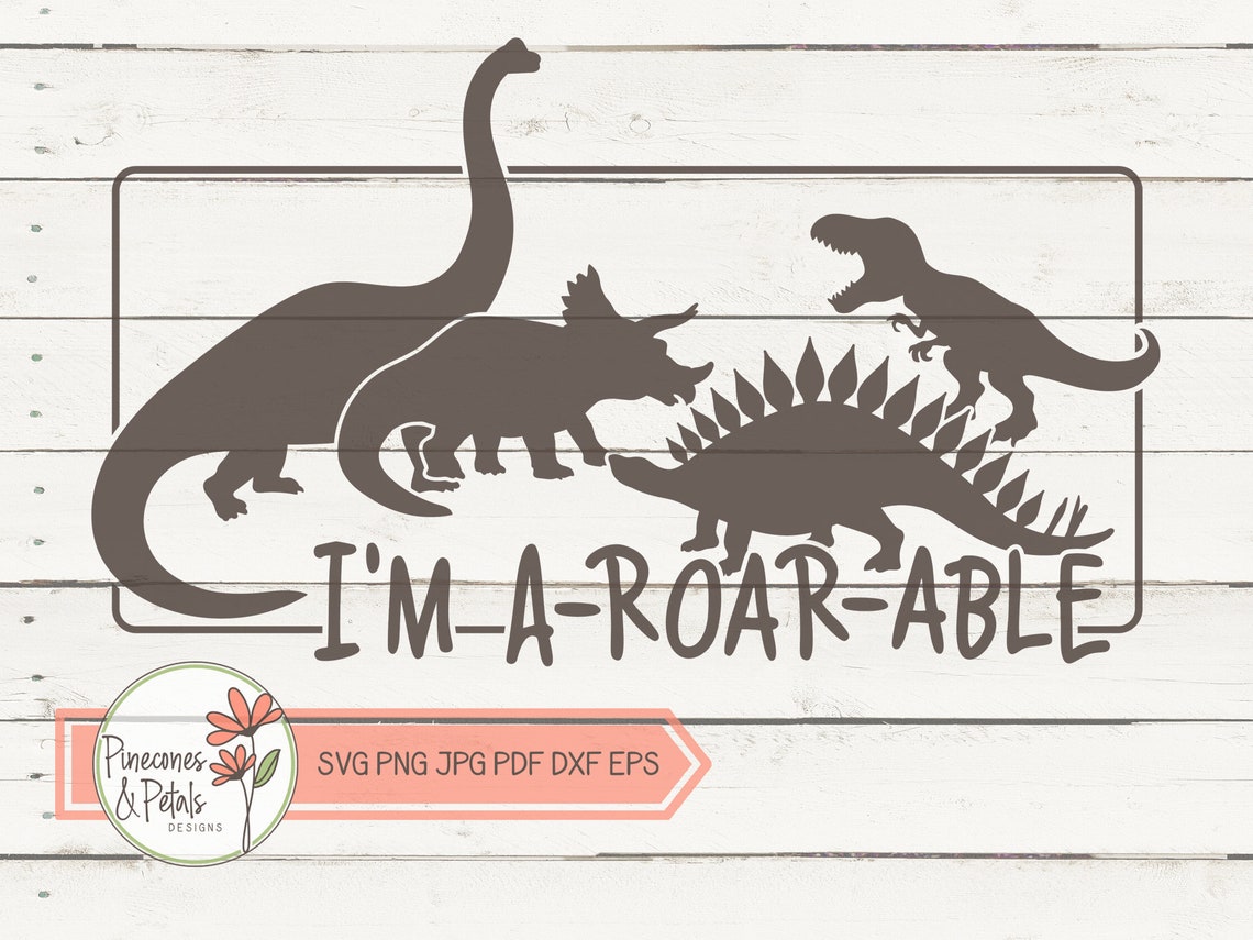 Dinosaur SVG I'm A-roar-able Dinosaur PNG SVG for Kids - Etsy