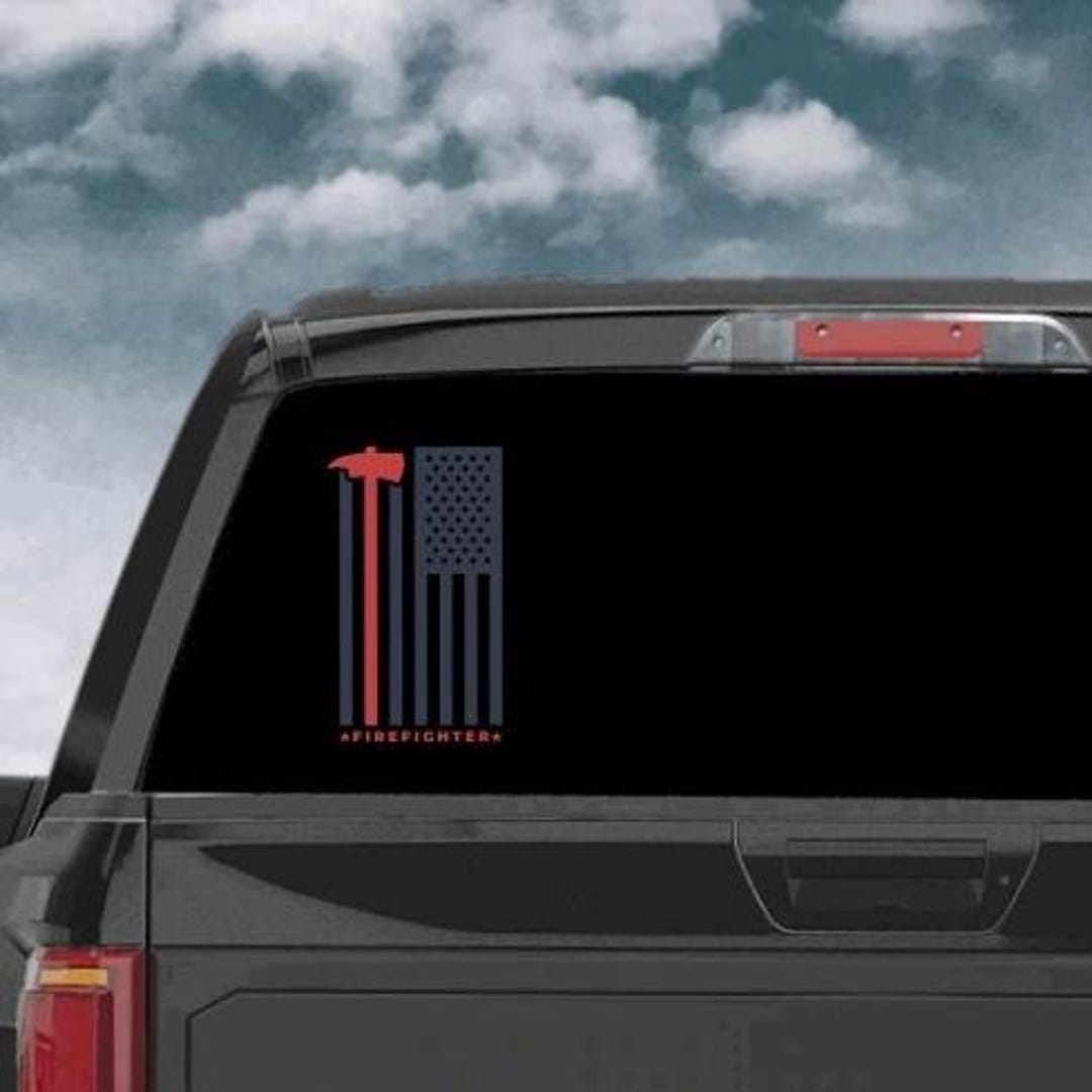 Fire Fighter -american Flag - Vinyl Decal - Etsy