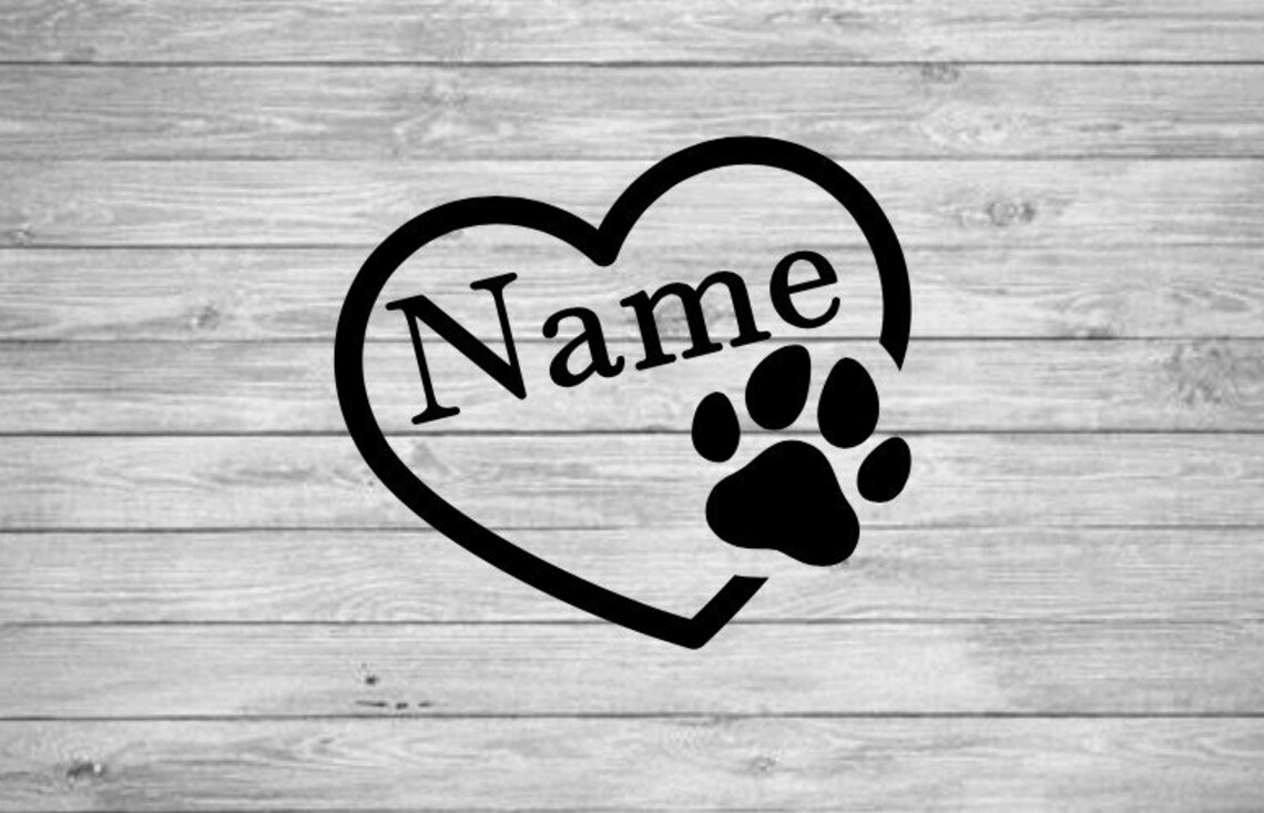 Personalize DOG NAME DECAL, Dog Name, Decal, Vinyl, Pet, Cat, Animal - Etsy
