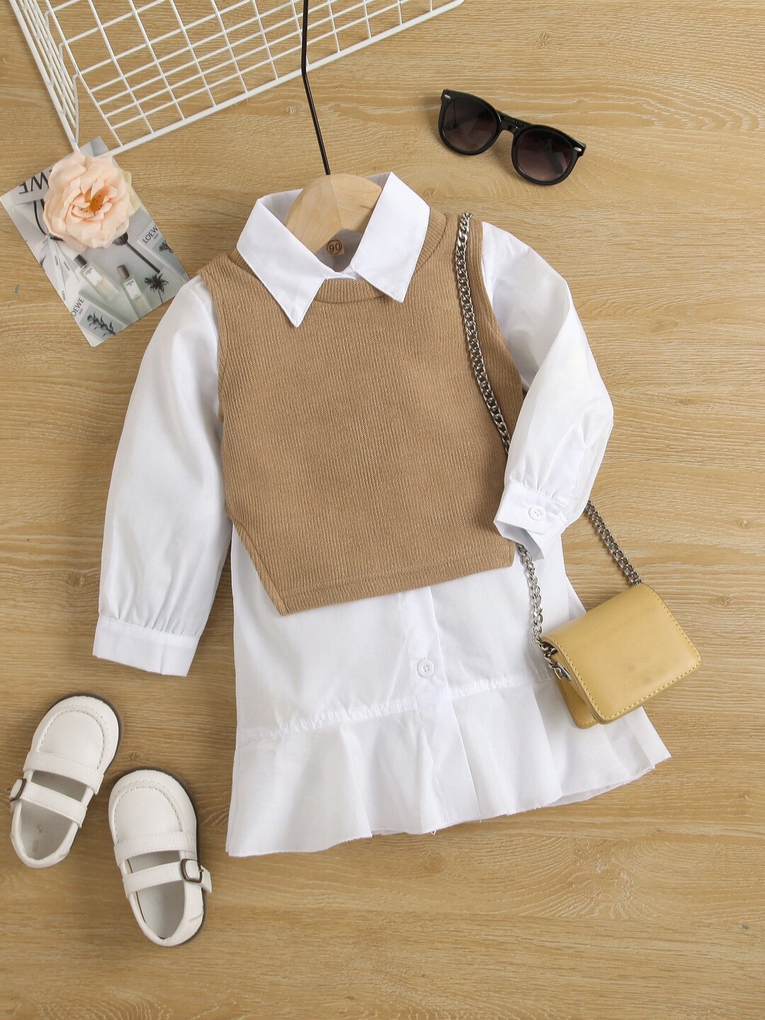 Dress Shirt| Vest Dress | Girl Clothing | Children Clothing |white ...