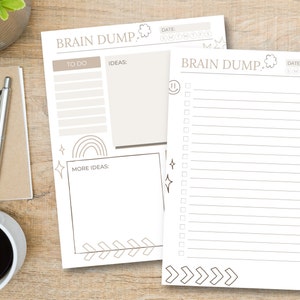 Brain Dump Bundle Printable Pdfs Editable Templates Digital Print ...