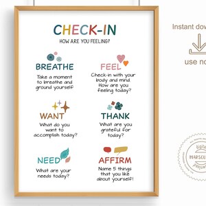 Daily Check-in Poster Daily Checklist Therapy Office Decor - Etsy Australia