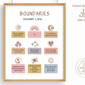 Boundaries Poster Setting Personal Boundaries Therapy Office - Etsy