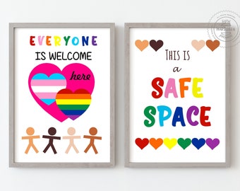 Safe Space Poster Classroom Decor Diversity Inclusion - Etsy