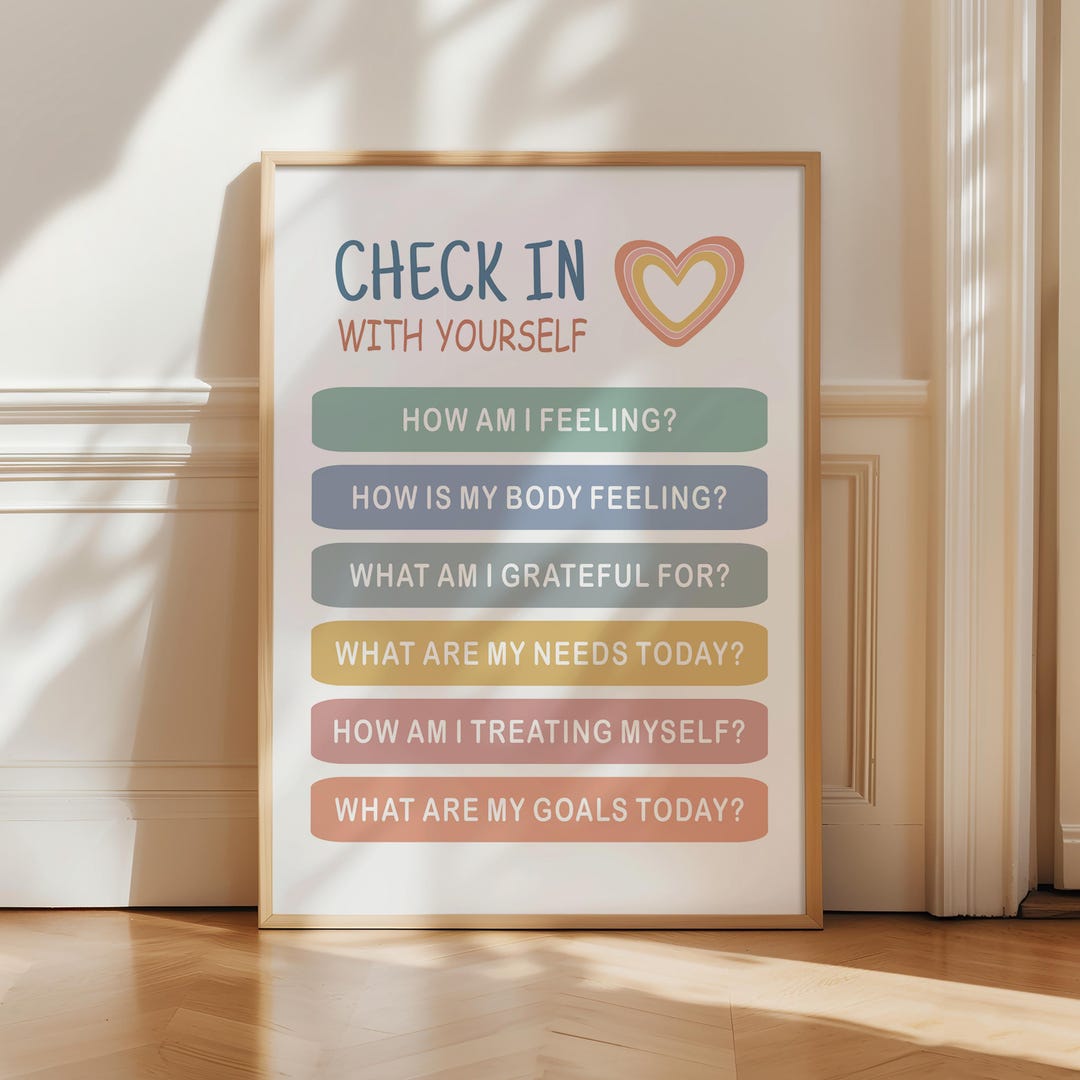 Check in With Yourself, Mental Health Poster, Daily Check In, Daily ...