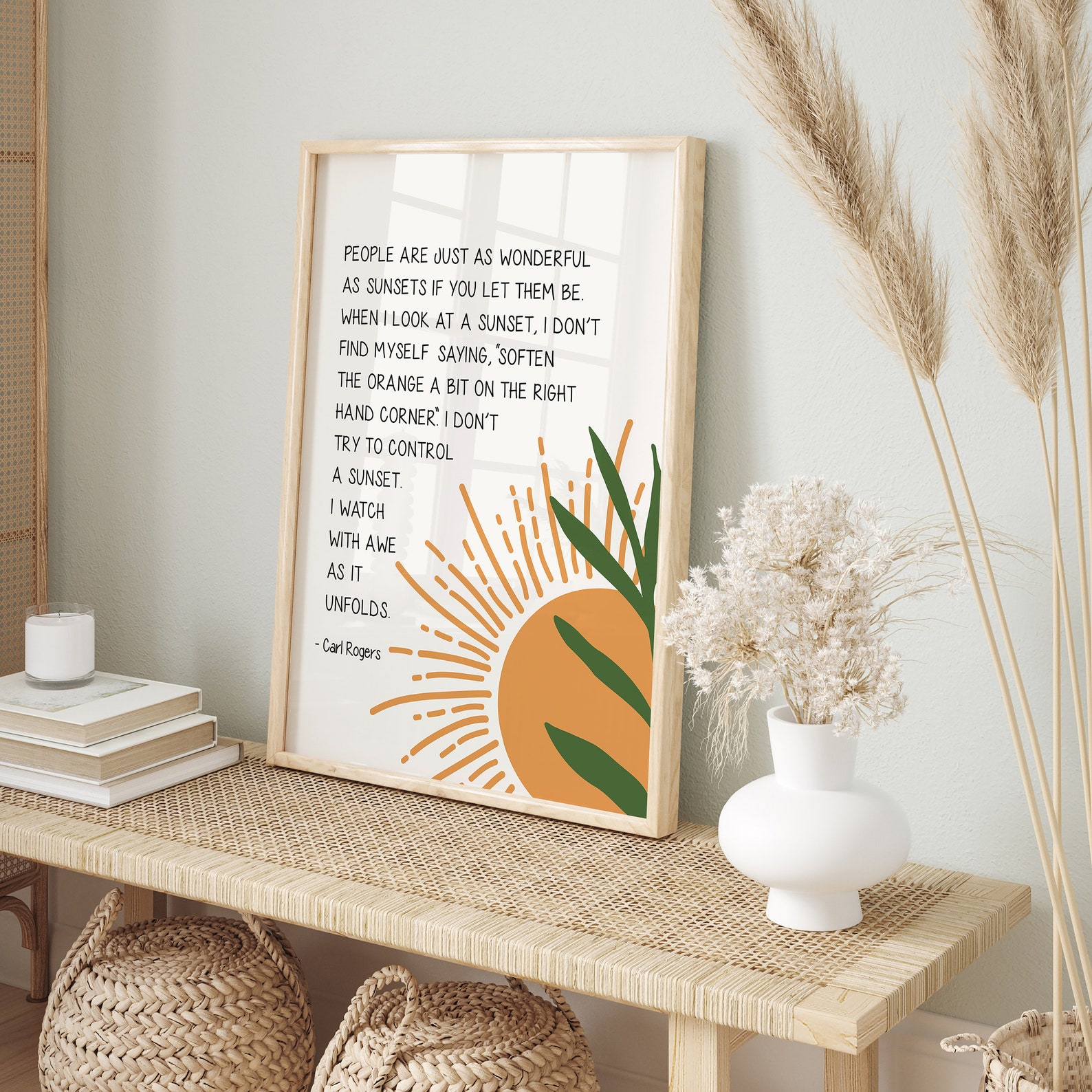 Carl Rogers Sunset Quote Printable, Psychology Wall Art Print, Mental ...