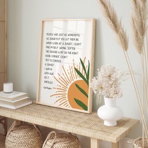 Carl Rogers Sunset Quote Printable, Psychology Wall Art Print, Mental ...