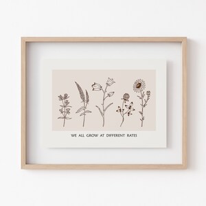 We All Grow at Different Rates, Mental Health Poster Printable, Therapy ...
