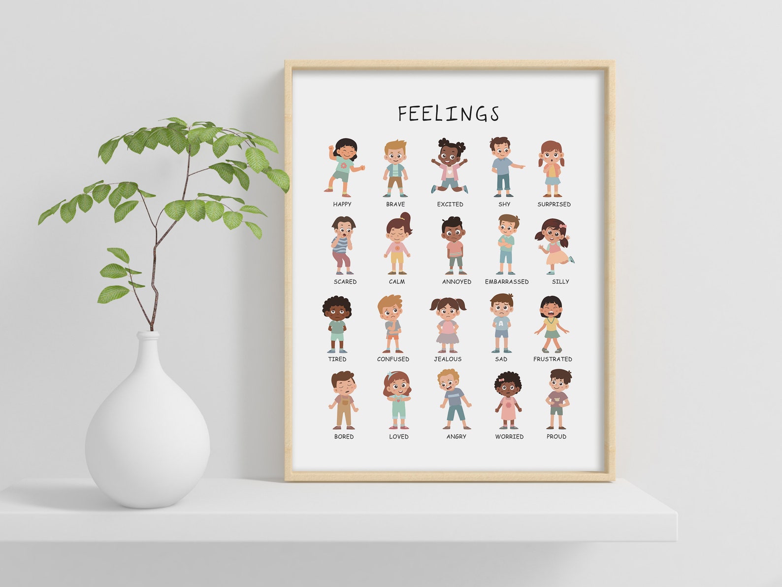 Feelings Poster Emotions Chart Playroom Wall Art Emotional - Etsy