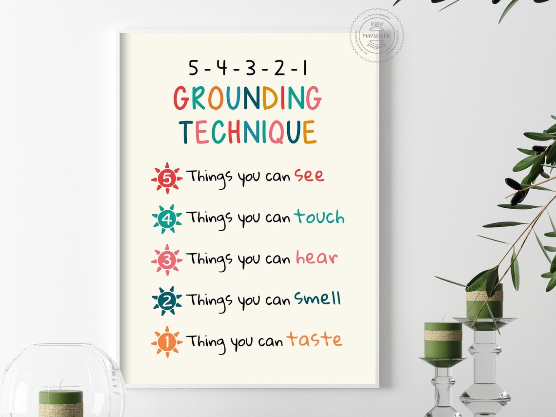 Anxiety Grounding Technique Grounding Poster School - Etsy
