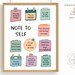 Note to Self Poster Therapy Office Wall Art Mental Health - Etsy