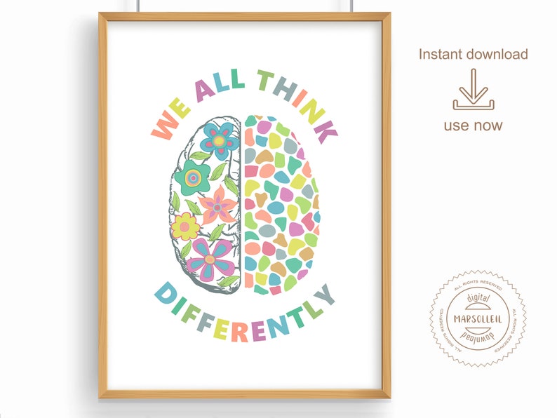 Neurodiversity Poster Mental Health Autism Awareness Safe - Etsy
