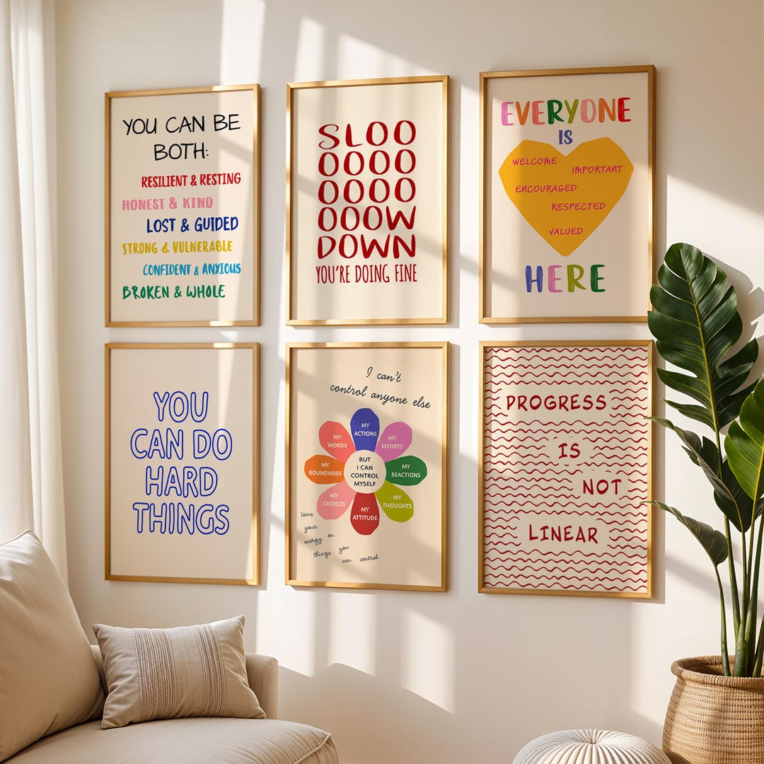 6 Mental Health Prints for Therapy Office Decor, Classroom Posters ...