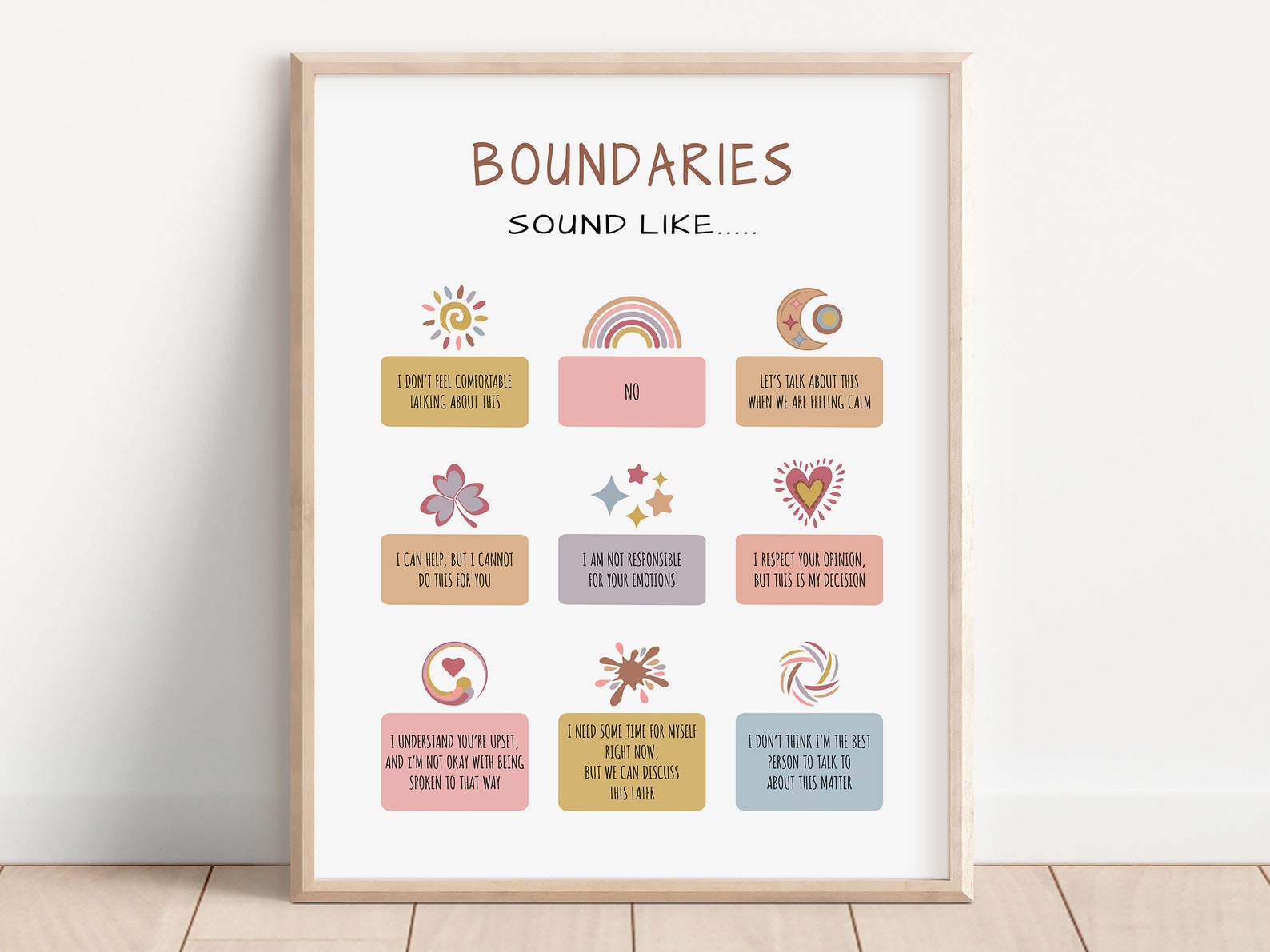 Boundaries Poster Setting Personal Boundaries Therapy Office - Etsy
