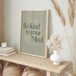 Be Kind to Your Mind Printable, Mental Health Poster, Therapy Office ...