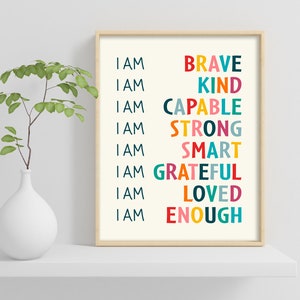 Affirmations Poster, Calm Corner, Mental Health Wall Art, Calm ...