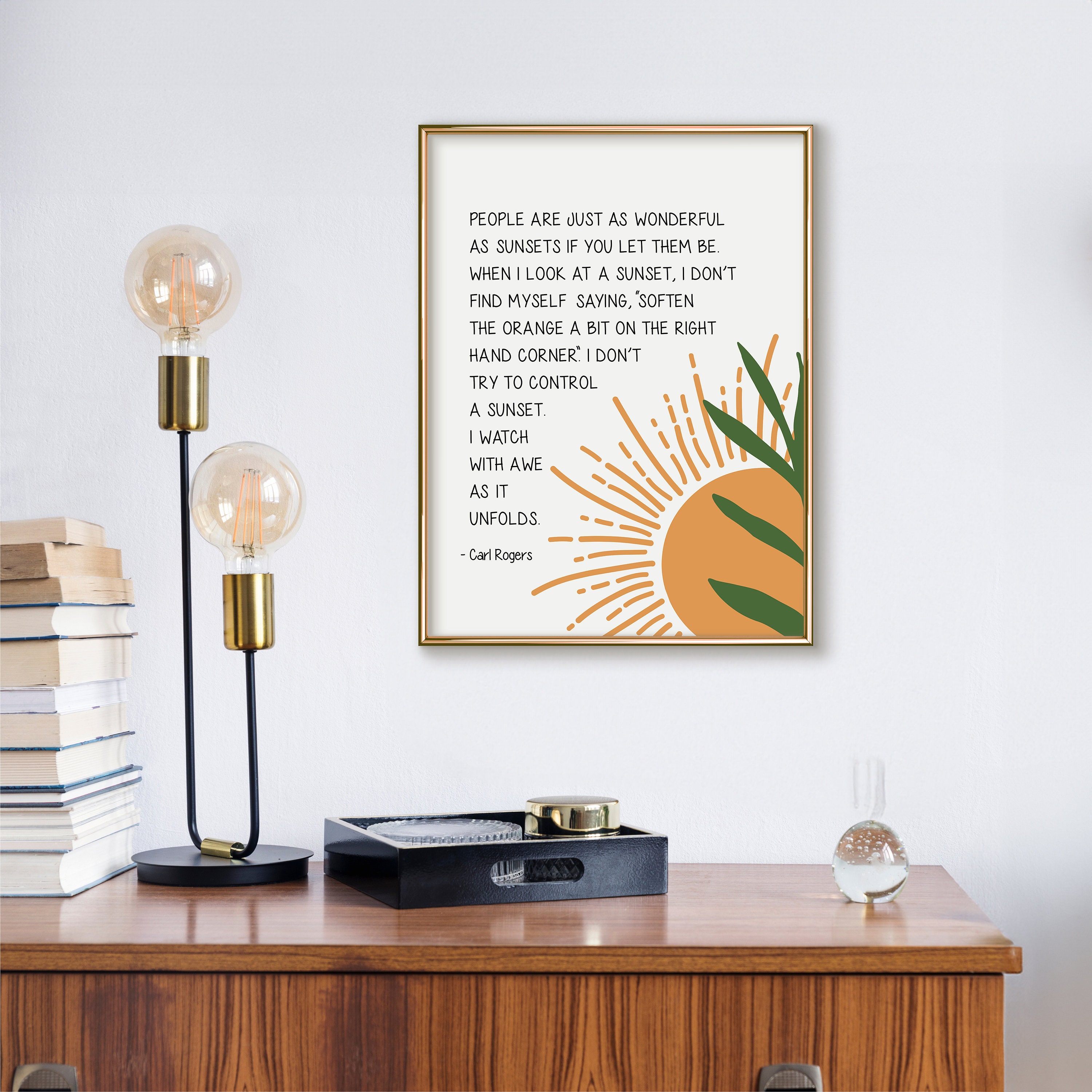 Carl Rogers Sunset Quote Printable, Psychology Wall Art Print, Mental ...