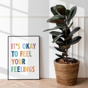 Its Okay to Feel Your Feelings, Mental Health Poster, Affirmation Wall ...