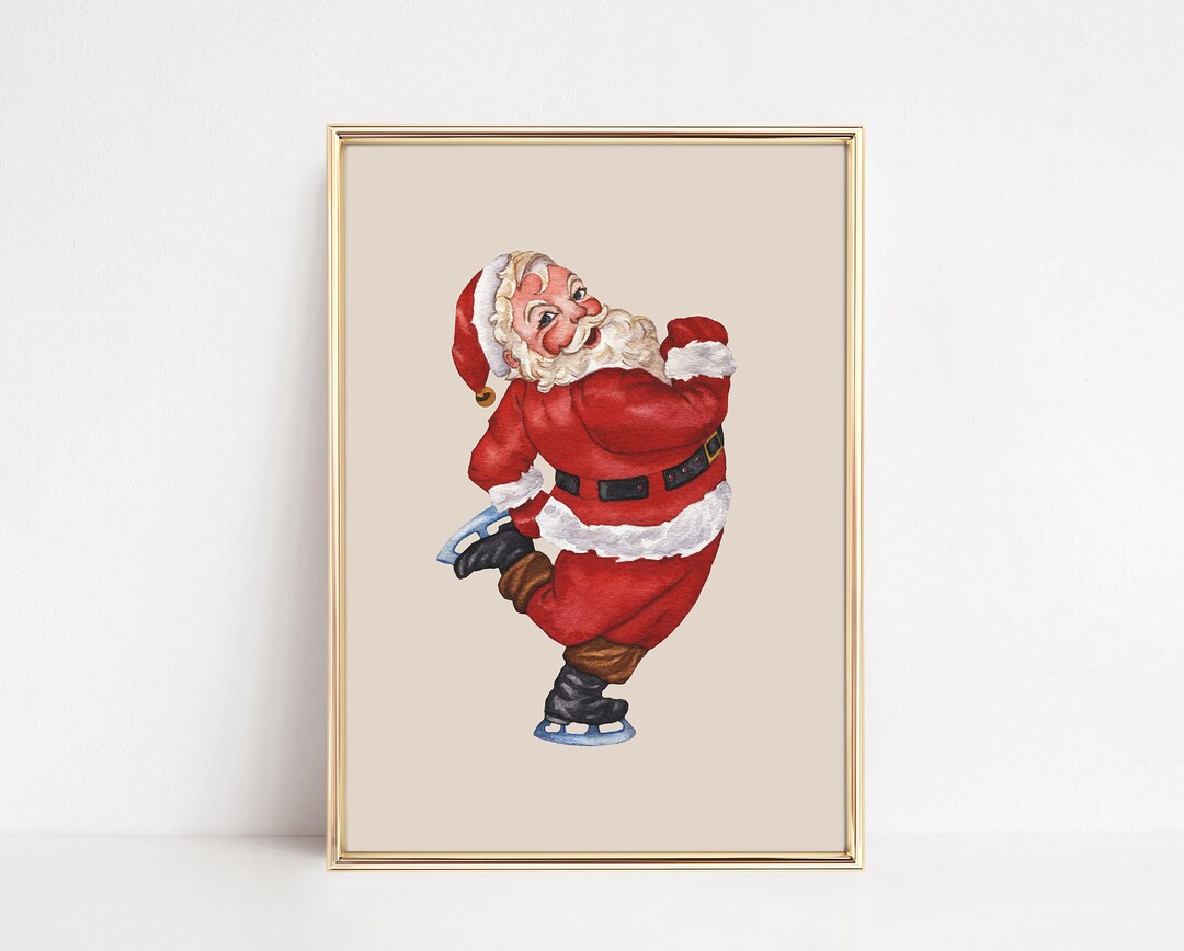 Vintage Santa Print Christmas Printable Wall Art Santa Claus - Etsy