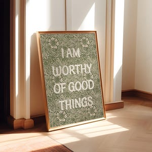 I Am Worthy of Good Things, Mental Health Poster, Things to Remember ...