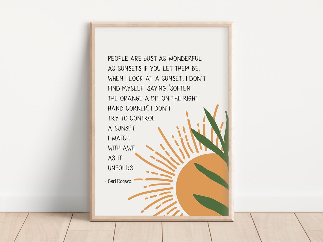 Carl Rogers Sunset Quote Printable, Psychology Wall Art Print, Mental ...
