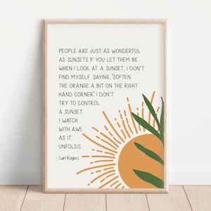 Carl Rogers Sunset Quote Printable, Psychology Wall Art Print, Mental ...