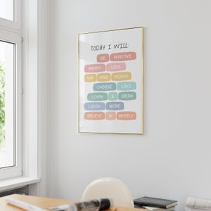 Affirmations Poster, Mental Health Print, Therapy Office Decor ...