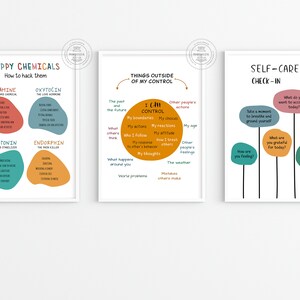 Set of 12 Prints for Therapy Office, Mental Health Posters, Psychology ...