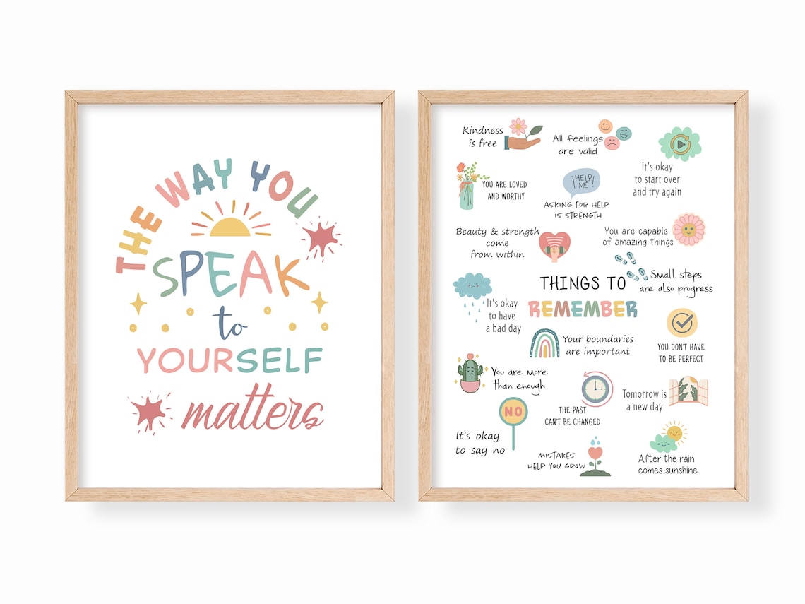 Set of 2 Mental Health Posters Positive Affirmations Things - Etsy