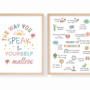 Set of 2 Mental Health Posters, Positive Affirmations, Things to ...