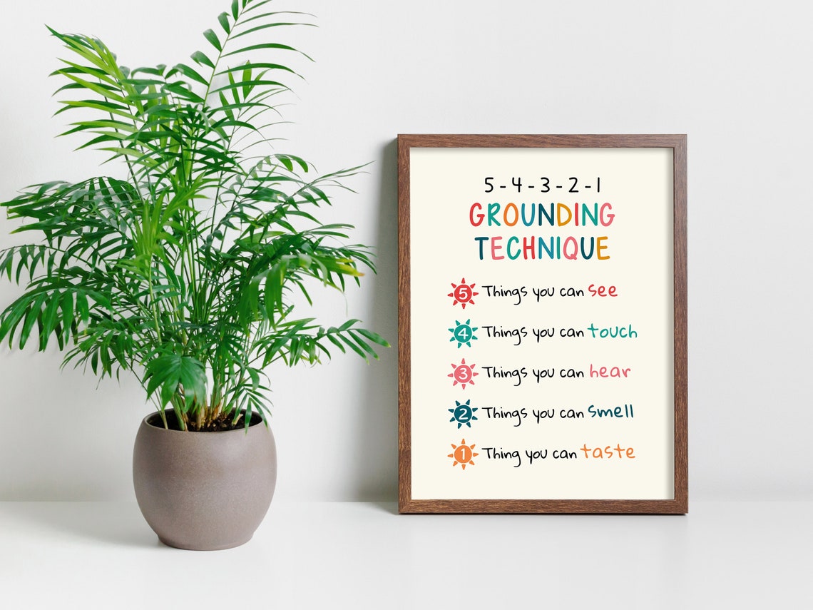 Anxiety Grounding Technique, Grounding Poster, School Psychologist ...