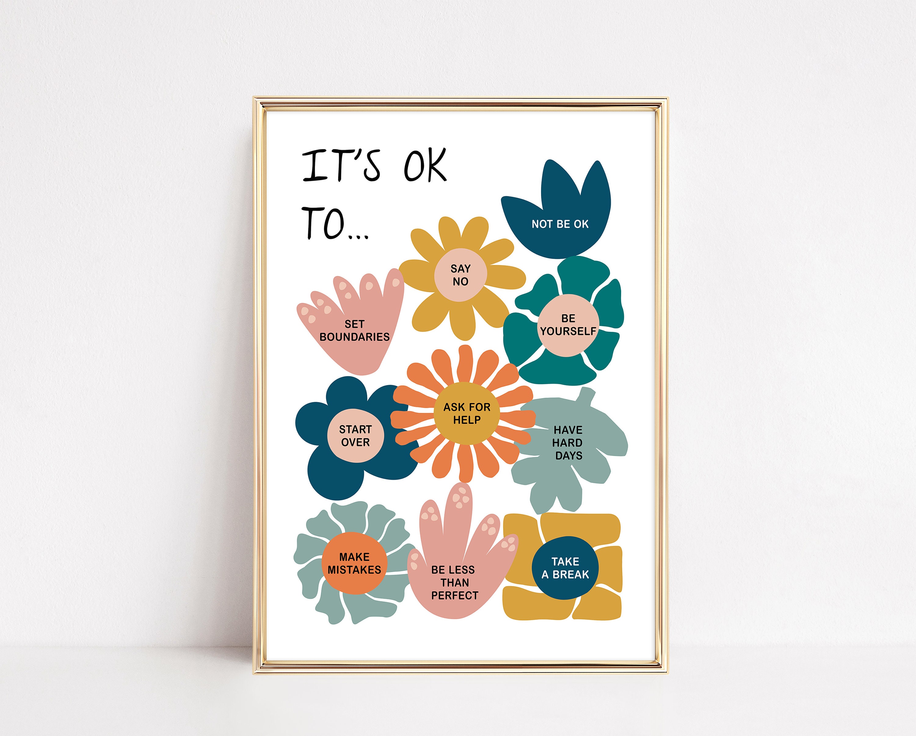 Its OK to Not Be OK Poster Printable, Mental Health Print, Therapy ...