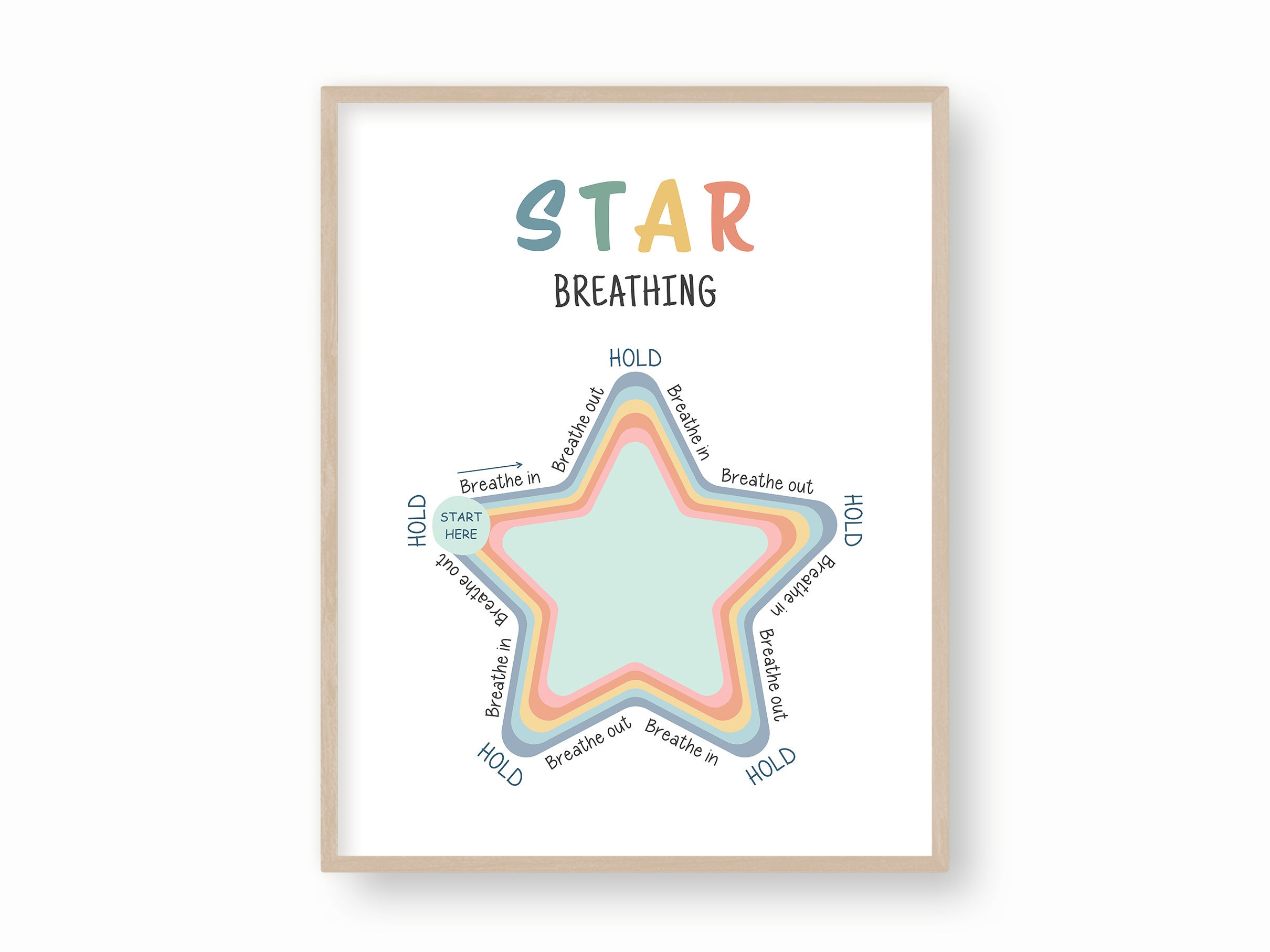 Breathing Exercises Mindfulness Breathing Poster Anxiety - Etsy