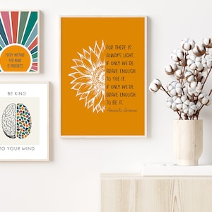 Set of 20 Prints for Therapy Office, Mental Health Poster Bundle ...