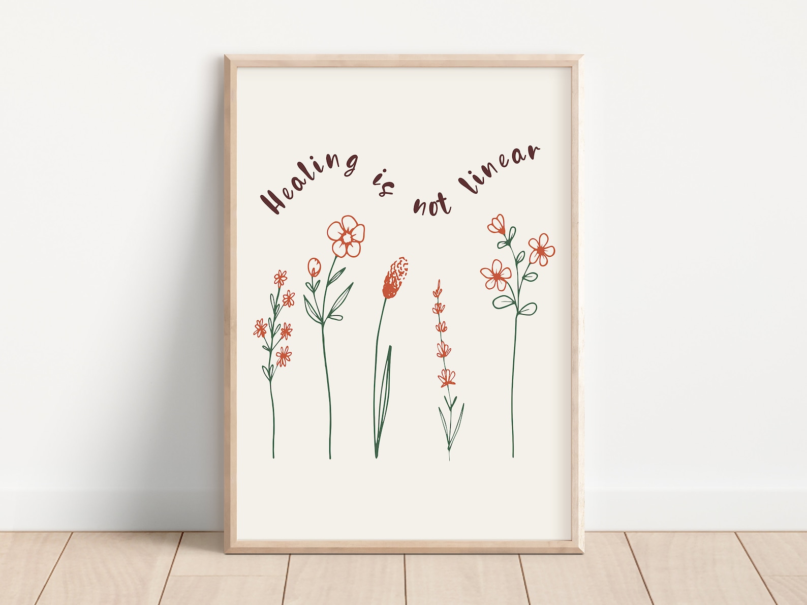 Healing is Not Linear Poster, Mental Health Digital Print, Self Help ...